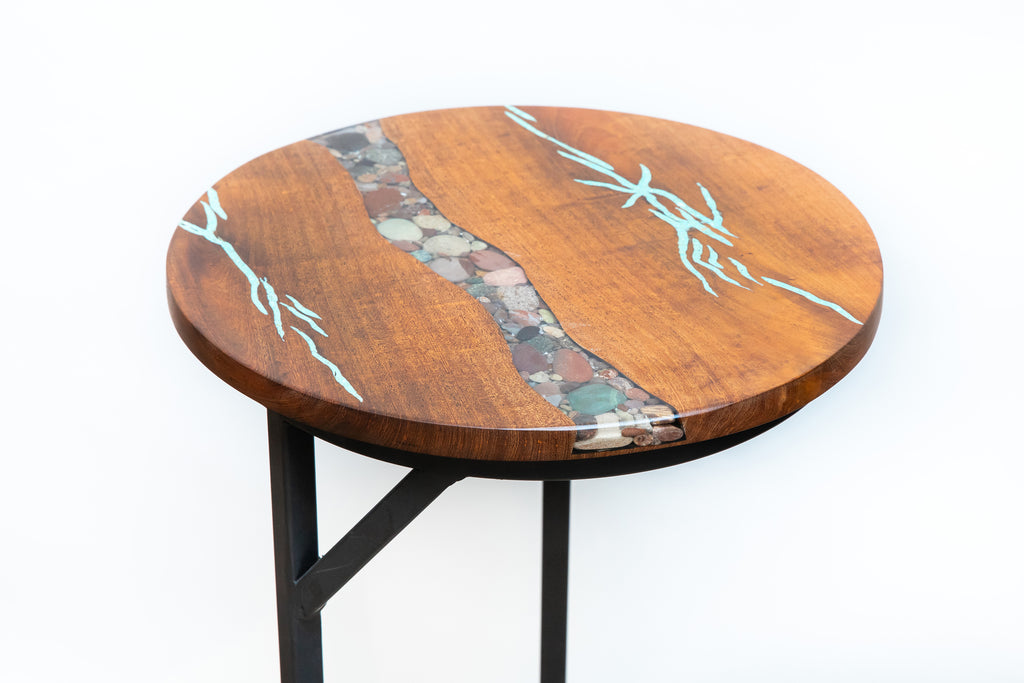 Mesquite Inlay Side Table - Treestump Woodcrafts - IN STORE PICKUP ONL ...