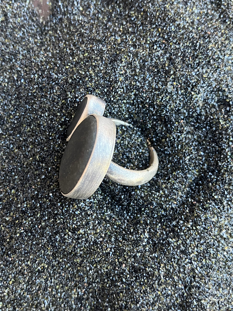 Basalt Duo Ring - Terri Logan Studio – Artifacts Gallery